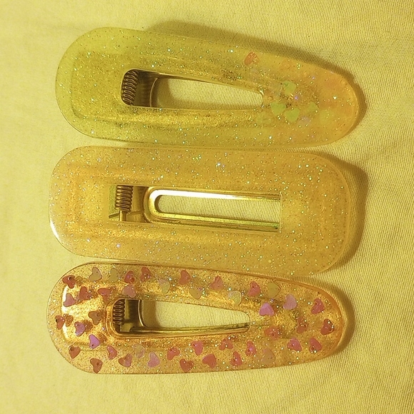 Accessories | Set Of 3 Pastel Pink Hair Clips | Poshmark